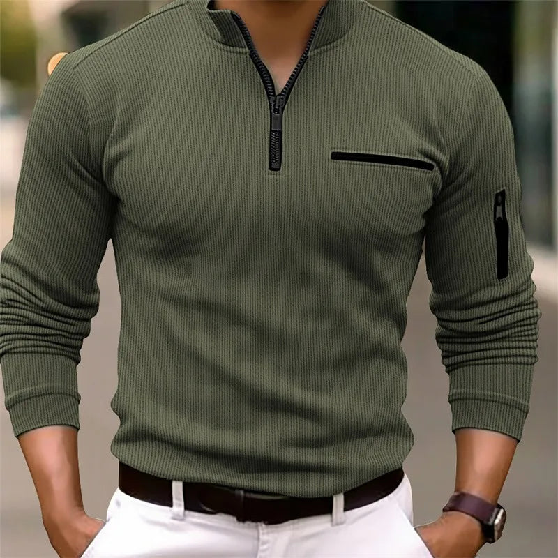 Bram - Sleek Ribbed Polo – Davis & Lane