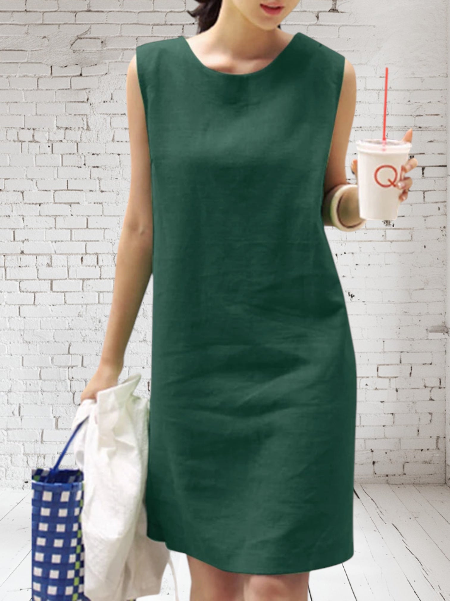 Ingrid - Sleek Linen Dress – Davis & Lane
